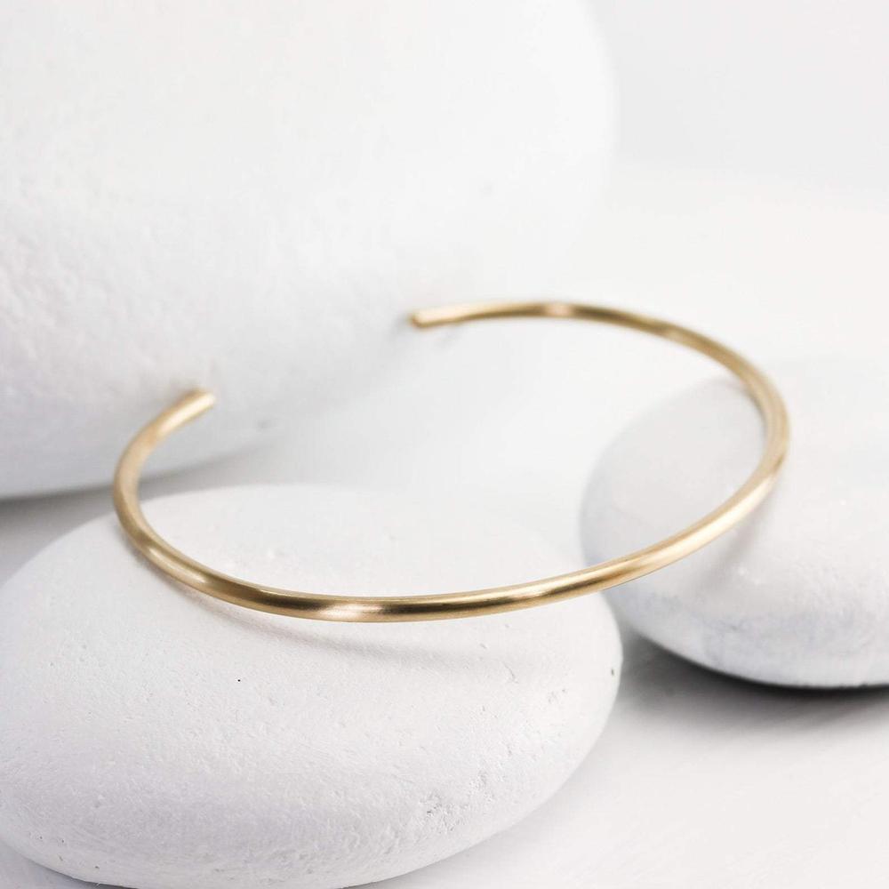 Matte Cuff Bracelet in Gold – Lotus Stone Design