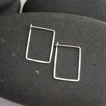 Square Hoop Earrings – Lotus Stone Design