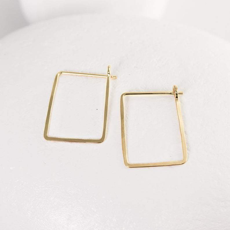 Square Hoop Earrings – Lotus Stone Design