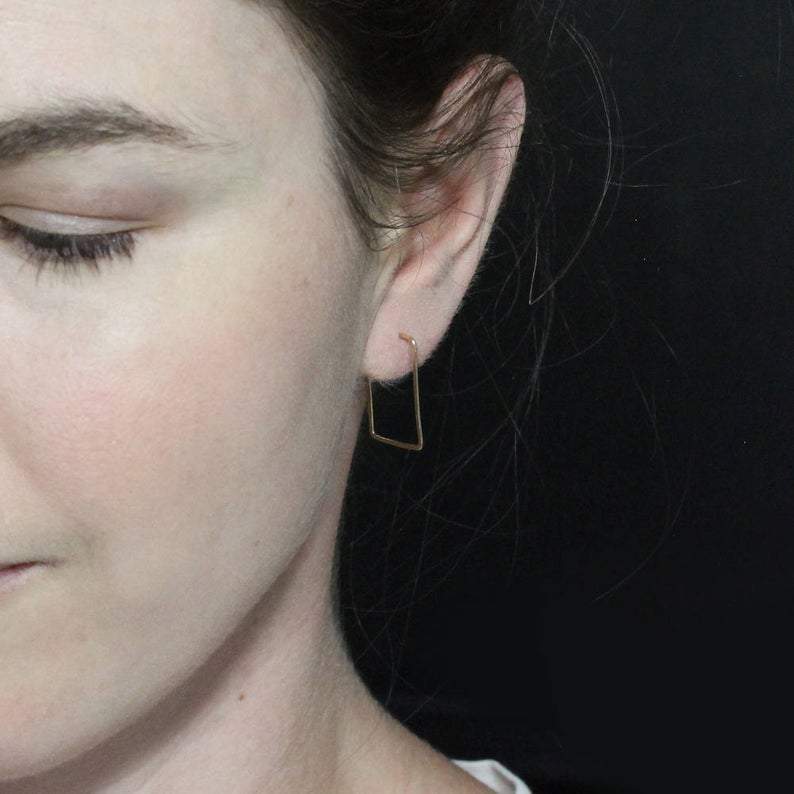 Square Hoop Earrings – Lotus Stone Design