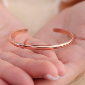 Wide Matte Rose Gold Cuff Bracelet – Lotus Stone Design